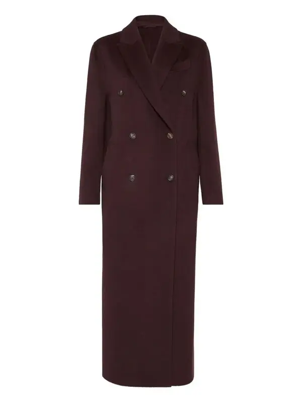 Brunello Cucinelli Cashmere Double Beaver Cloth Coat - Red