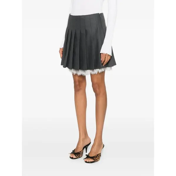 SELF-PORTRAIT Grey Skirts Pleated Skirts
