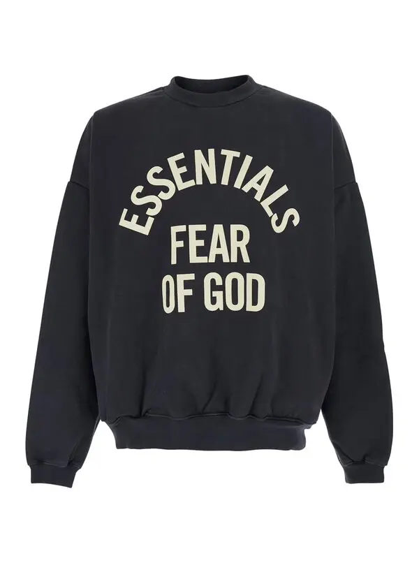 Fear Of God Black 'campus 90's Crewneck Sweatshirt Essentials' With Round Neck And Long Sleeves - Multicolor