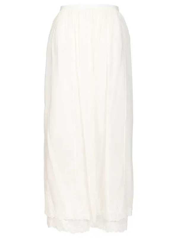 FORTE_FORTE Embroidered Voile Long Skirt - White