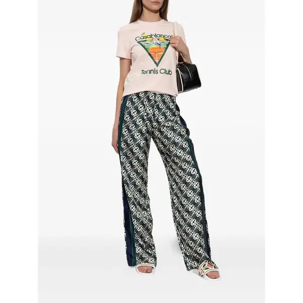 Casablanca Graphic Print Cotton T-shirt - Pink