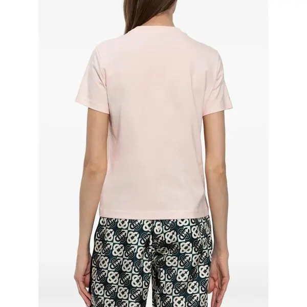 Casablanca Graphic Print Cotton T-shirt - Pink