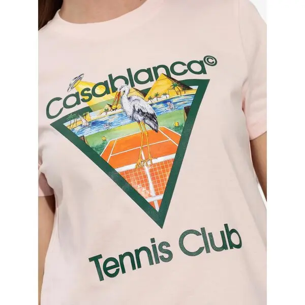 Casablanca Graphic Print Cotton T-shirt - Pink