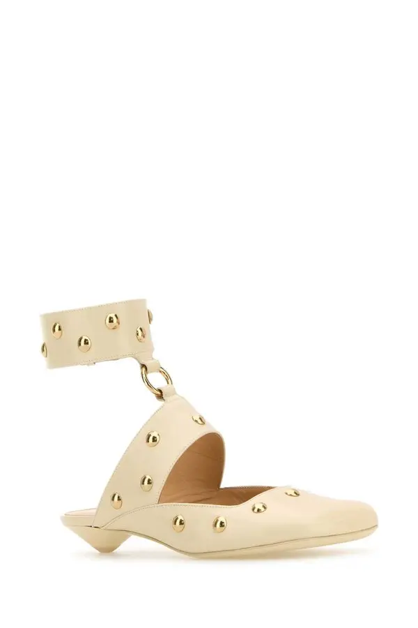 Chloé Ivory Leather Jade Sabot - White