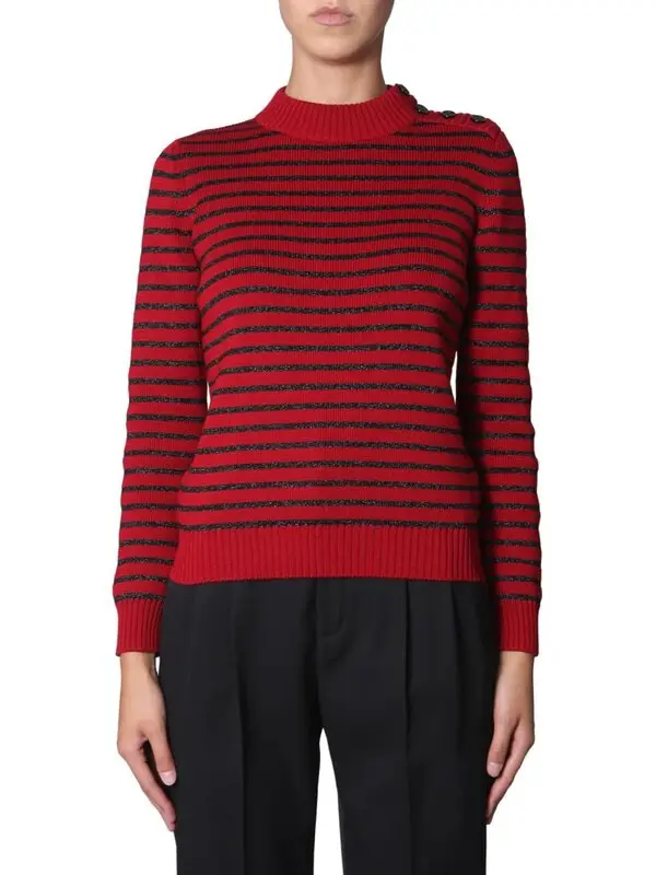 Saint Laurent Striped Crew Neck Sweater