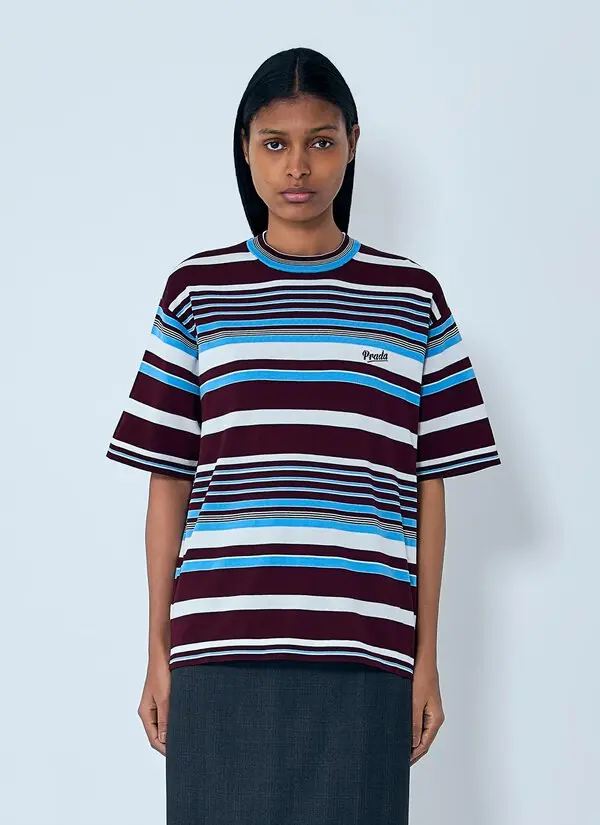 Prada Striped Crewneck T-shirt