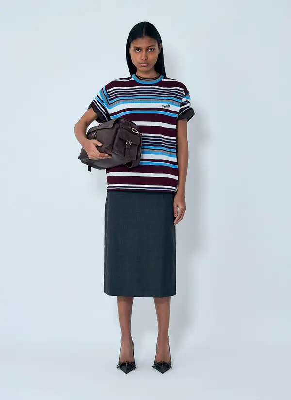 Prada Striped Crewneck T-shirt
