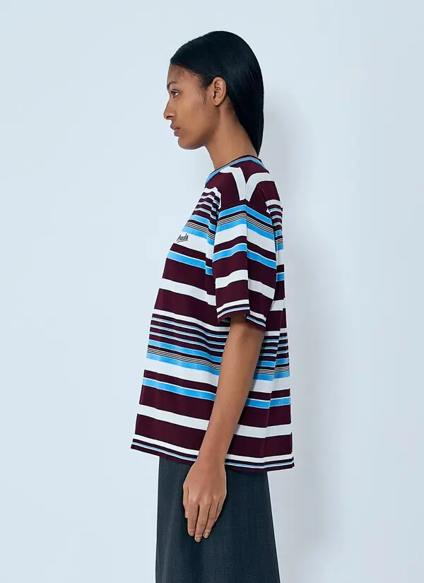 Prada Striped Crewneck T-shirt