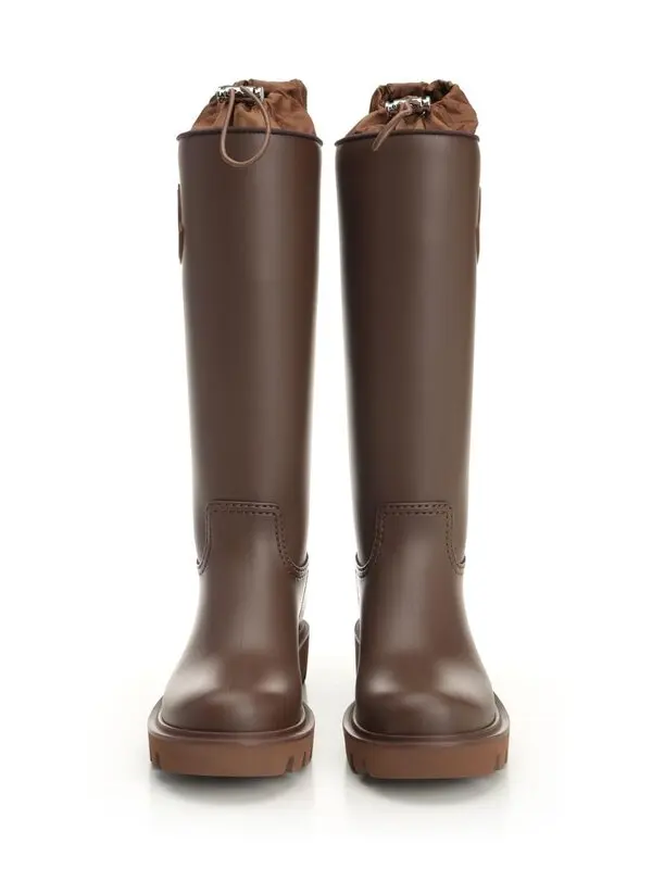Moncler Kickstream High Rain Boots - Brown