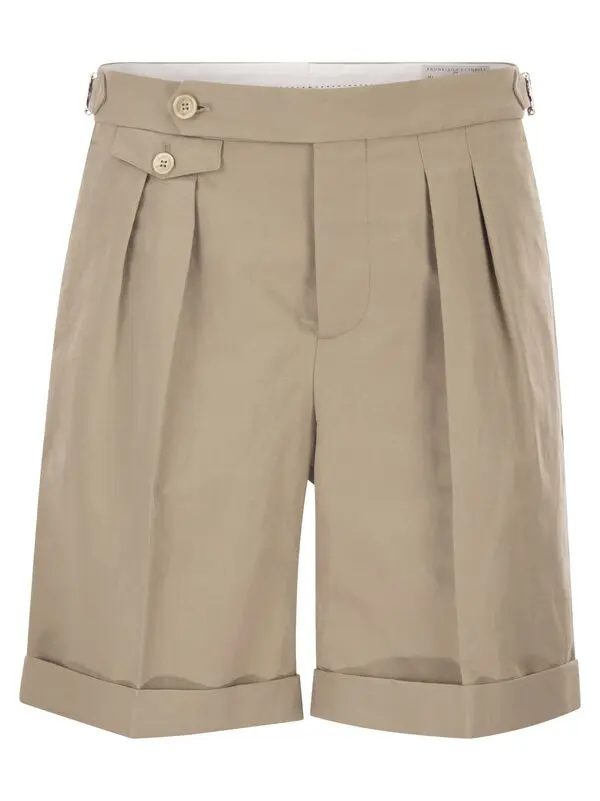 Brunello Cucinelli Cotton And Linen Panama Bermuda Shorts