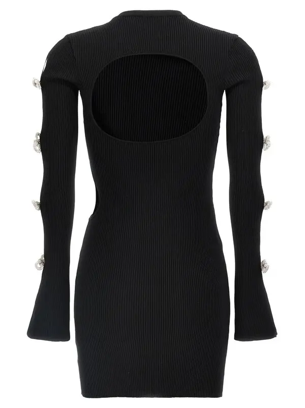 Mach & Mach Cut-out Crystal Bow Dress