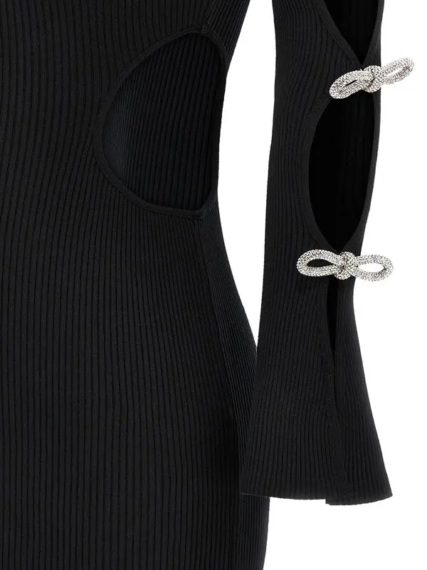 Mach & Mach Cut-out Crystal Bow Dress