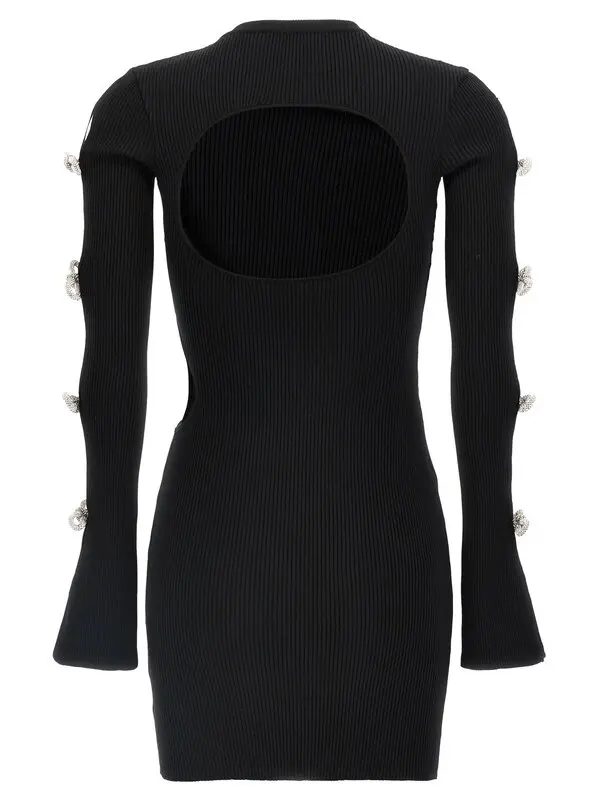 Mach & Mach Cut-out Crystal Bow Dress