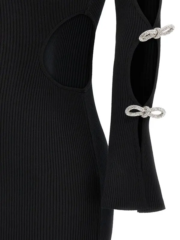 Mach & Mach Cut-out Crystal Bow Dress