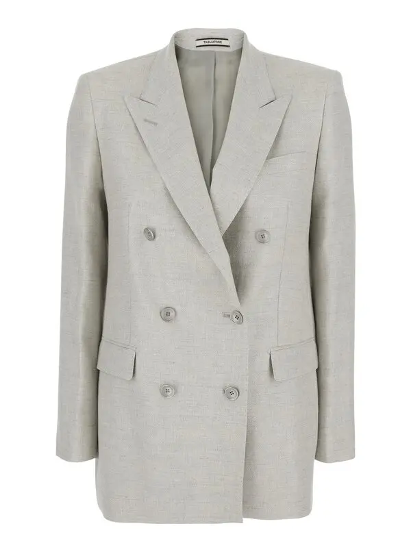 Tagliatore Jasmine Silk Wool Jacket With Collar And Front Closure