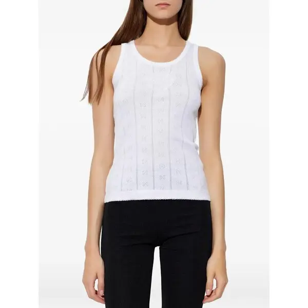 GANNI Knit Tank Top - White