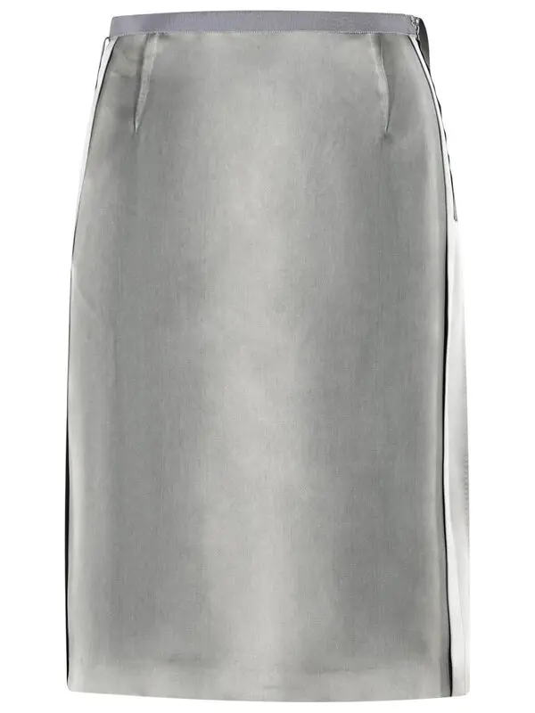 MAISON MARGIELA Grey Viscose Midi Skirt - Gray