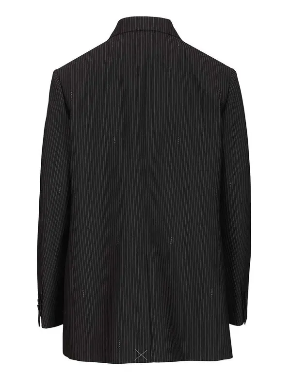 Fendi Pinstriped Wool Blazer - Blue