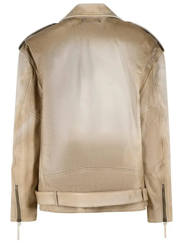 GOLDEN GOOSE Phoebe' Beige Leather Jacket
