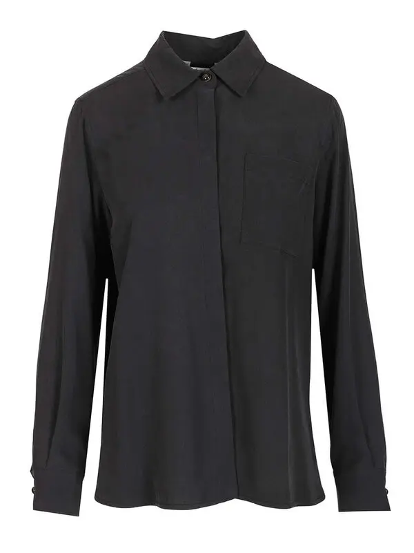 Max Mara Siamese Shirt In Washed Silk - Blue