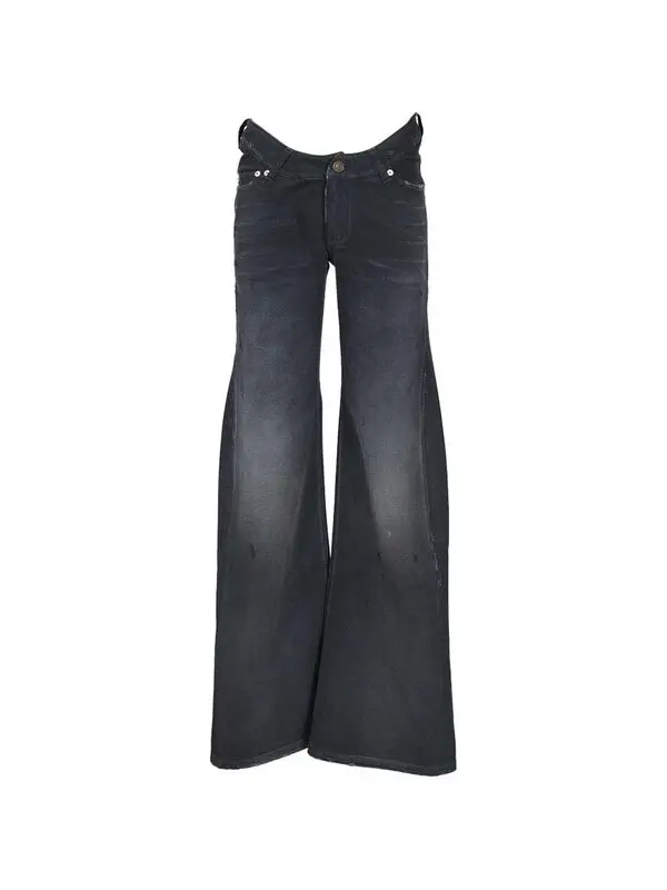Balenciaga Curved Waist Cotton Denim Pants