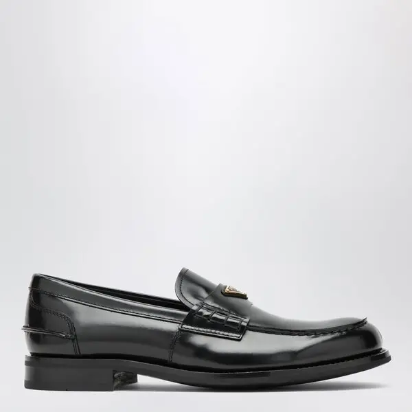 Prada Brushed Leather Moccasins - Black
