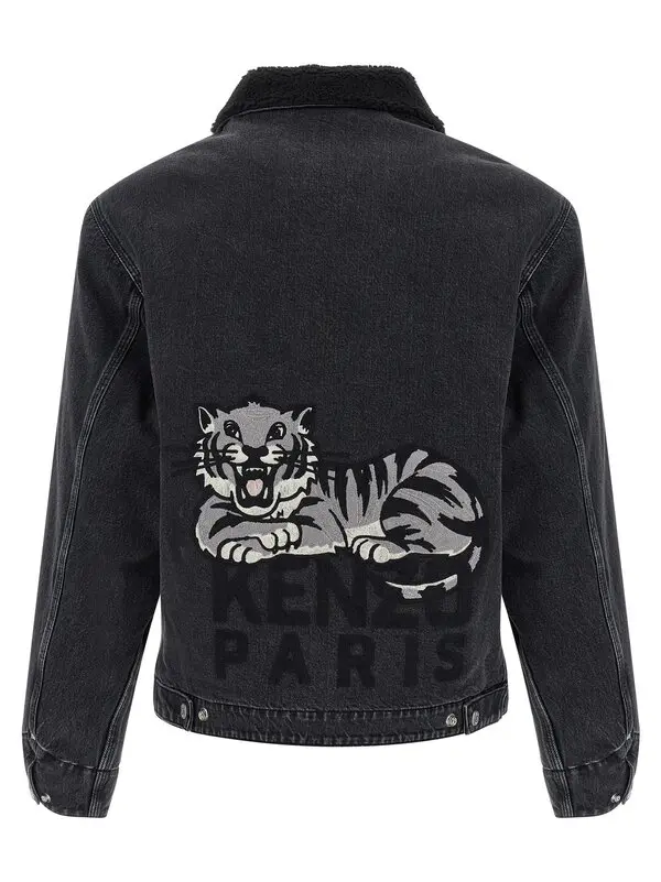 Kenzo Happy Tiger' Denim Jacket - Black
