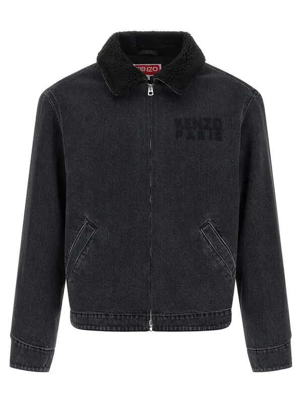 Kenzo Embroidered Denim Jacket - Black