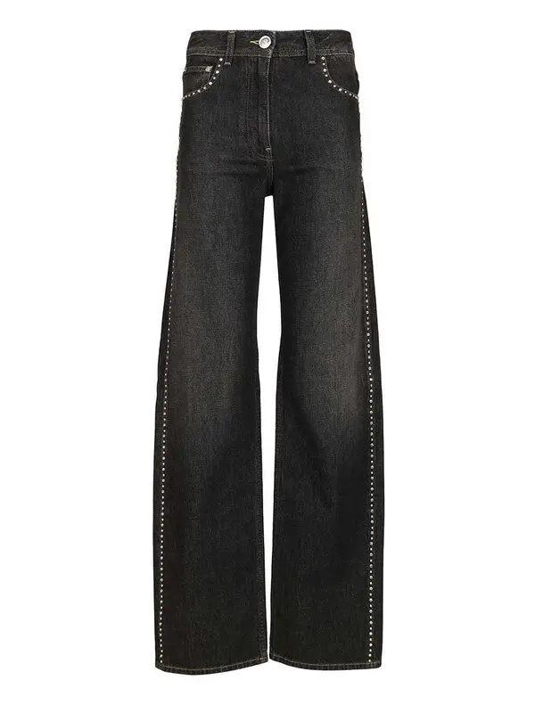 Versace Regular High-waisted Decorated Jeans - Black