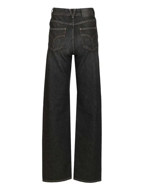 Versace High-waisted Embellished Jeans - Black