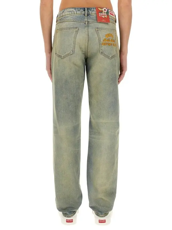 Kenzo Slim Bara Jeans Drawn Varsity