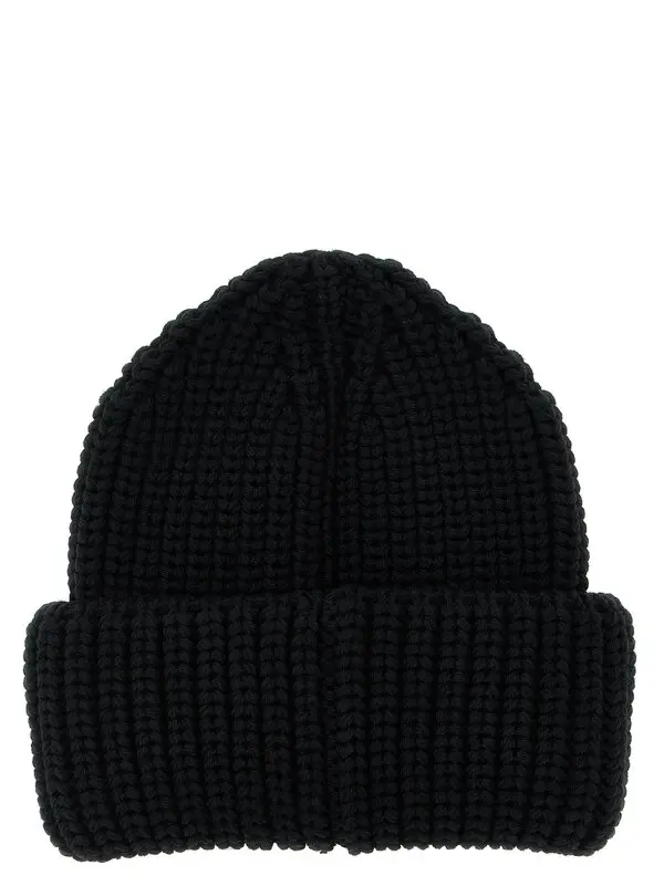Moncler Logo Patch Beanie - Black
