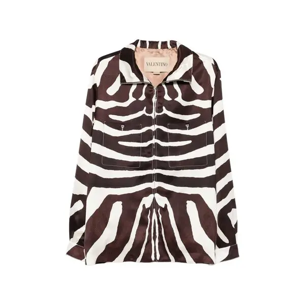 Valentino Garavani Zebra Print Shirt Jacket - Brown