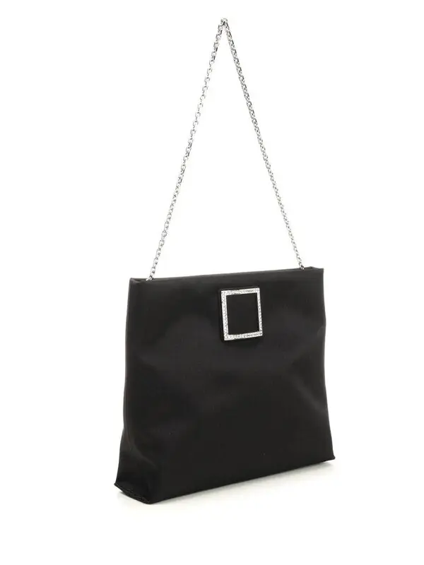 ROGER VIVIER Satin Trompette Bag - Black