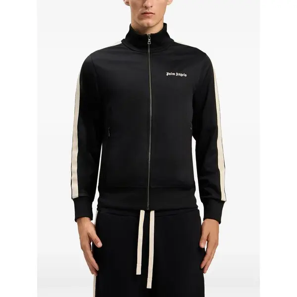 Palm Angels Logo Embroidered Sweatshirt - Black