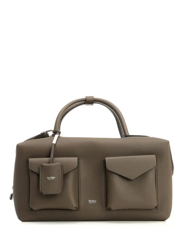 Max Mara Large Cargo Bag In Smooth Calfskin - Brown