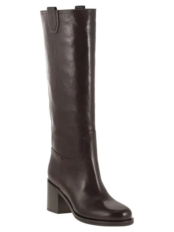 Brunello Cucinelli Classic Leather Boot With Precious
