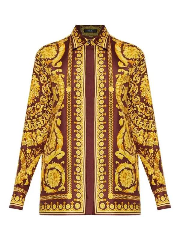 Versace Barocco Print Silk Twill Shirt - Multicolor