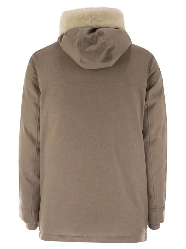 Brunello Cucinelli Wool Coat With Fur Collar