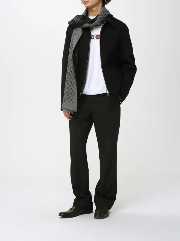 Gucci All-over Logo Pure Wool Scarf - Gray