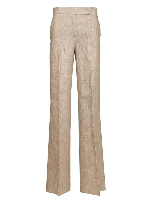 Max Mara Chevron Linen Batavia Trousers - Cream