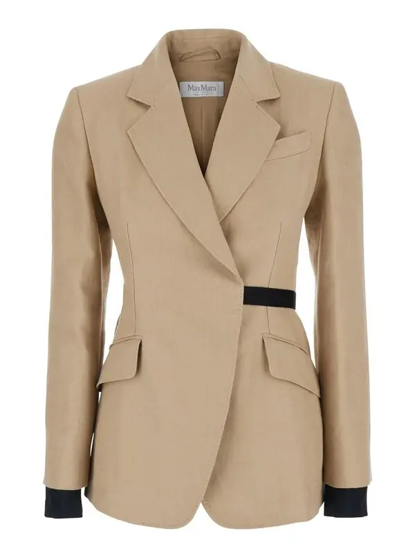 Max Mara Fionda Linen Belted Jacket - Multicolor