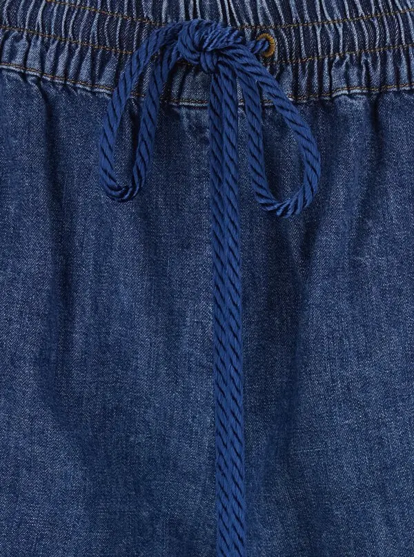 Valentino Garavani Blue Shorts With Welt Pockets And Front Closure In Cotton - Multicolor