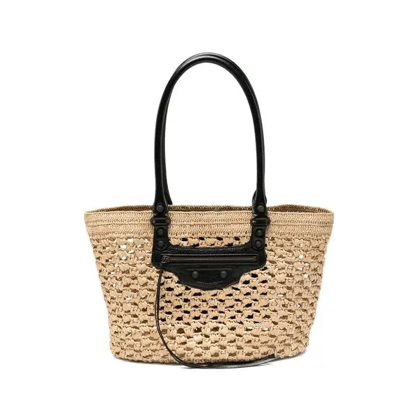 Balenciaga Raffia Tote Bag - Cream