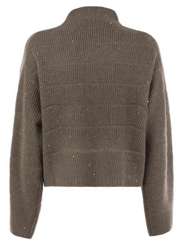 Brunello Cucinelli Sequined Turtleneck Sweater