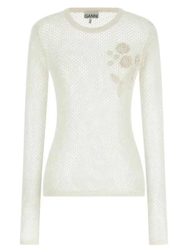 GANNI Pointelle Cotton Sweater