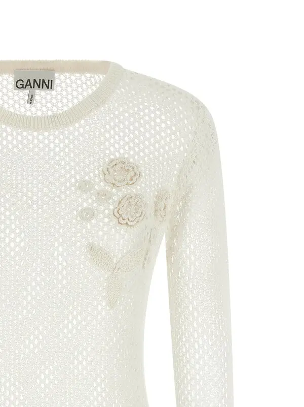 GANNI Pointelle Cotton Sweater
