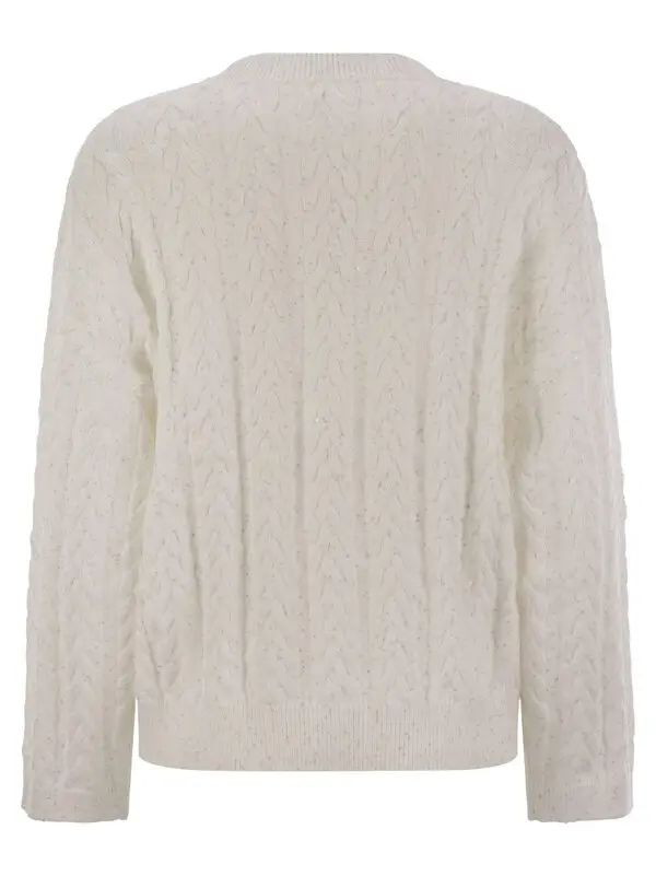 Brunello Cucinelli Dazzling Double Cable Pullover