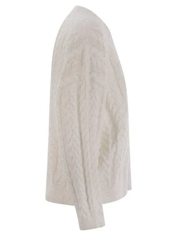 Brunello Cucinelli Dazzling Double Cable Pullover