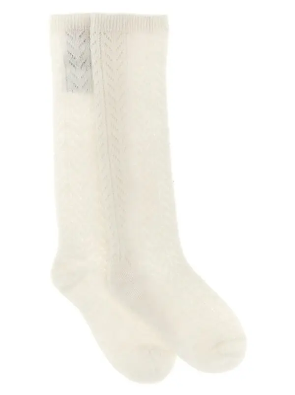 Valentino Garavani Openwork Socks - White